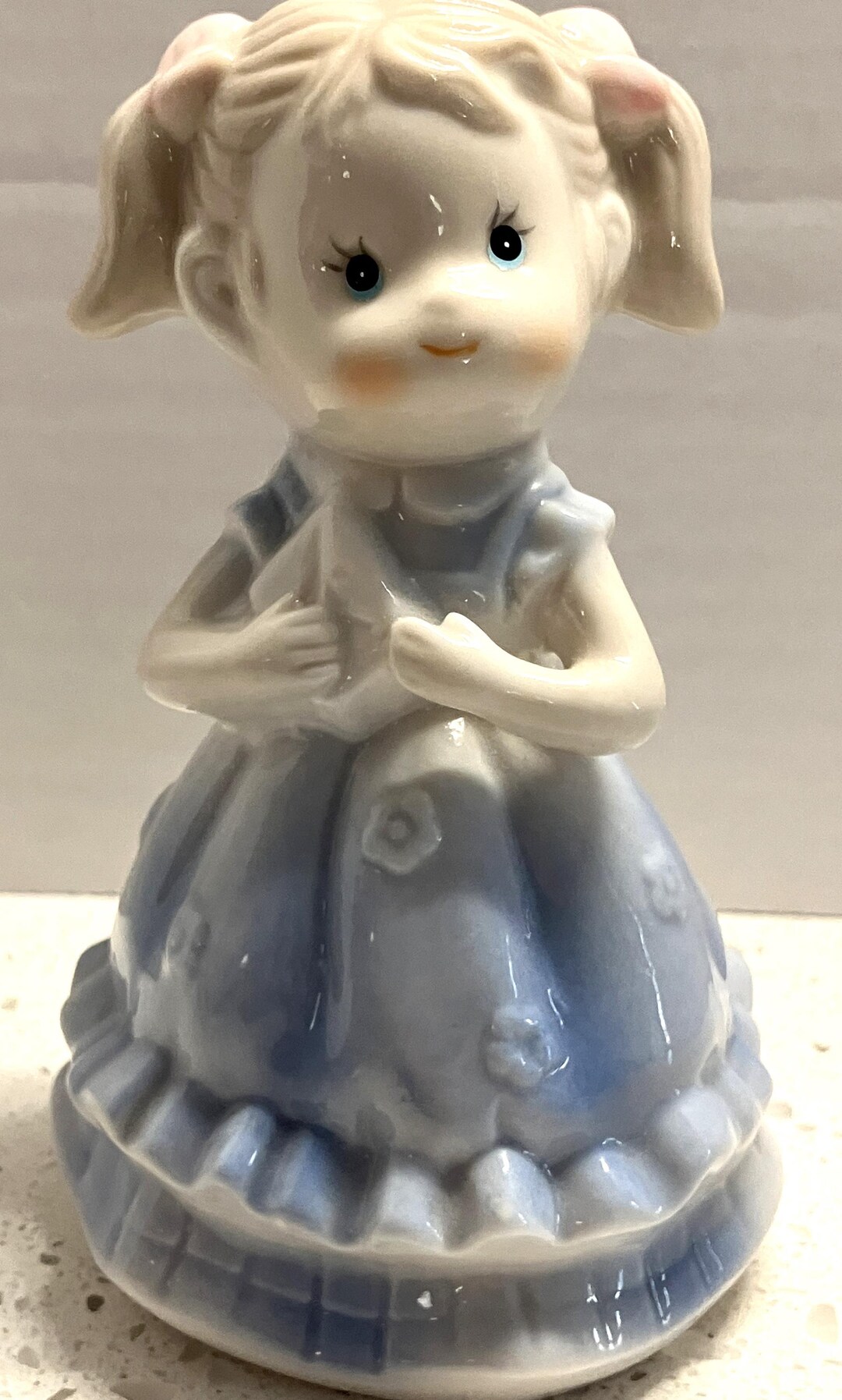 1960s Vintage Porcelain Bell, Girl Figurine Bell, Hand Painted ...