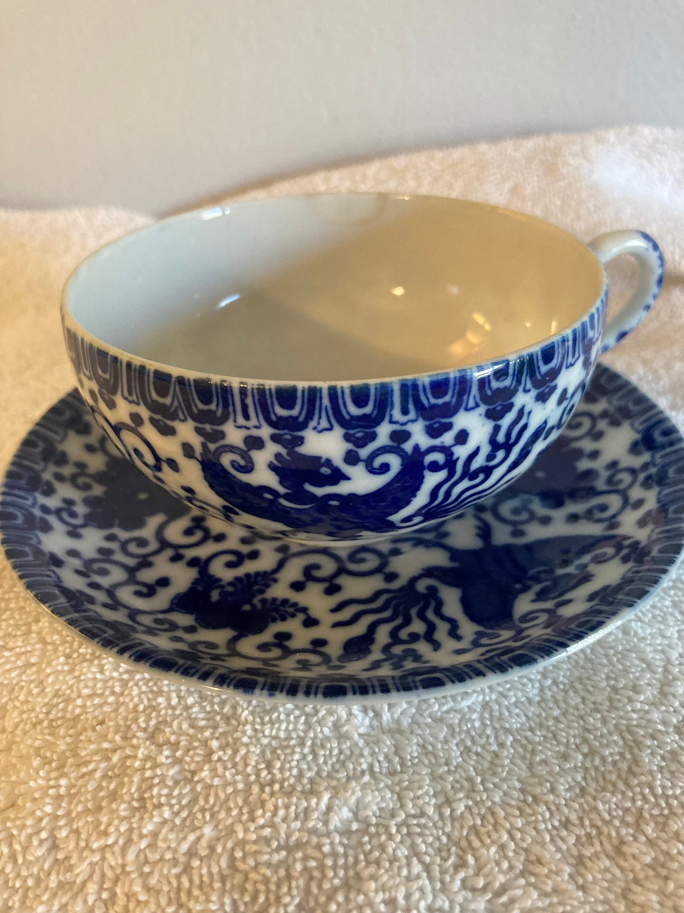 1945 Maruta Phoenix Pattern Blue White Cup Saucer Occupied Japan - Etsy