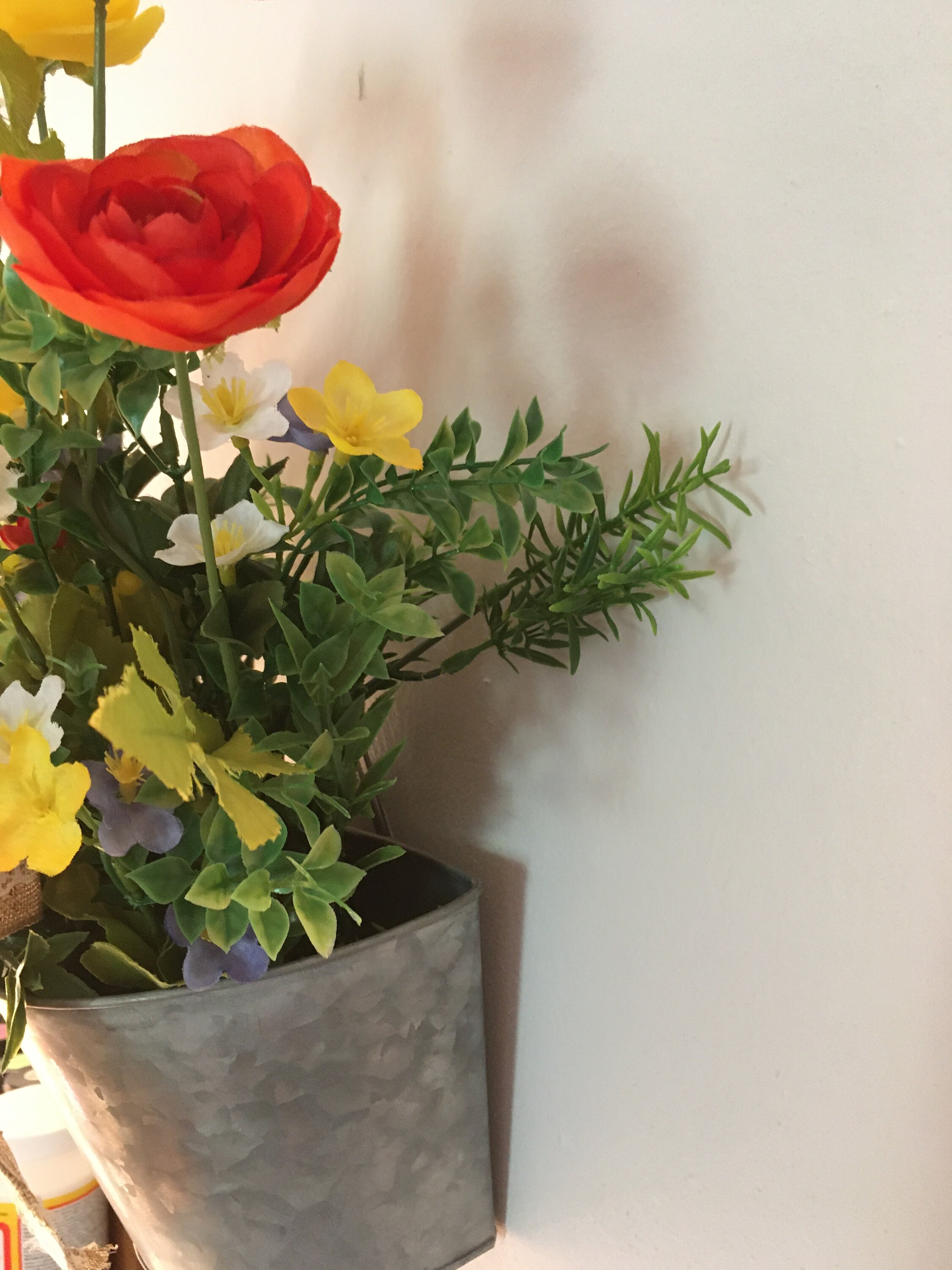 Silk Floral Arrangement in Galvanized Half Round Bucket - Etsy