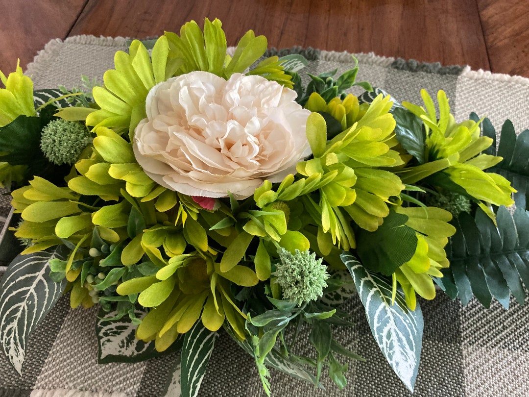 Shades of Green Handmade Table Centerpiece BEAUTIFUL - Etsy