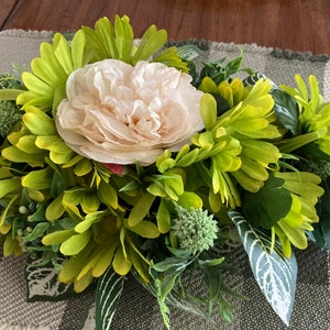 Shades of Green Handmade Table Centerpiece BEAUTIFUL - Etsy