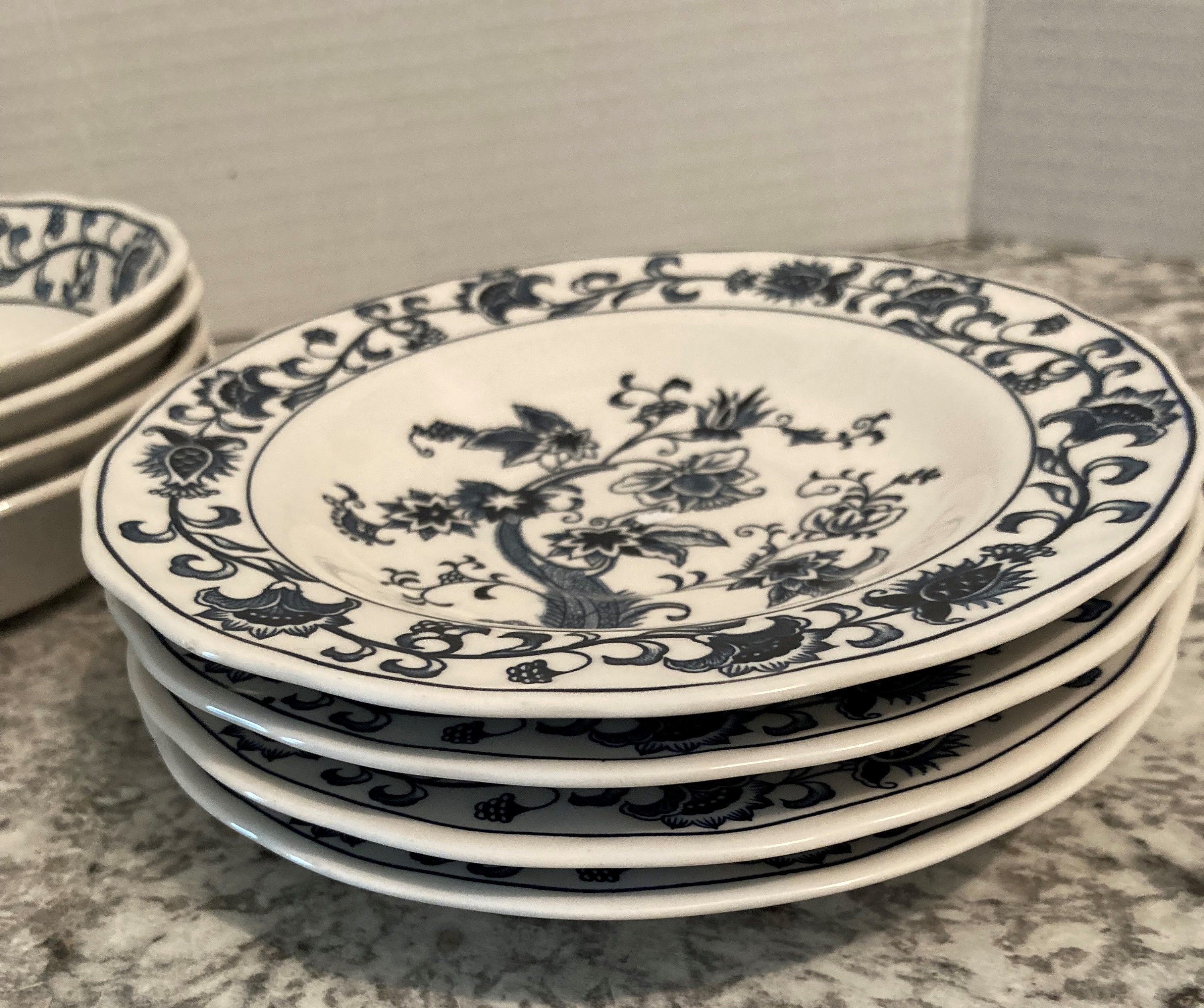 VINTAGE Nikko Double Phoenix Blue Onion Ming Tree Saucers and - Etsy