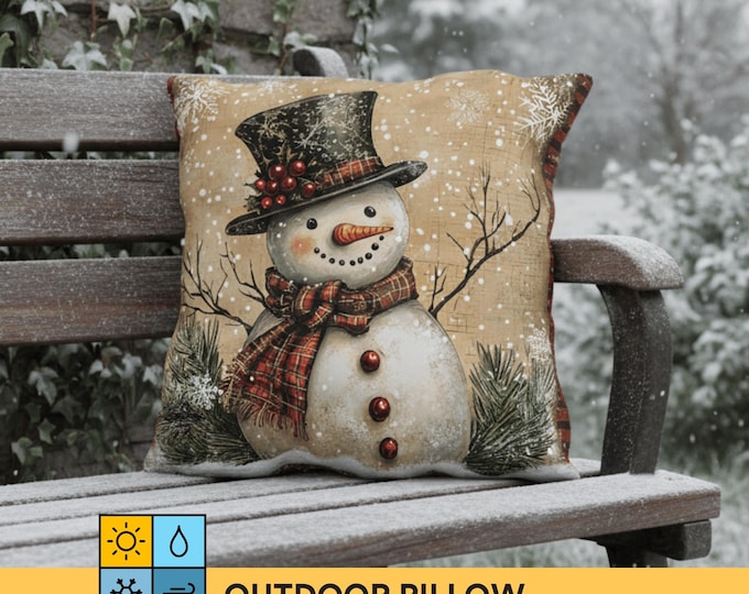 Handstitched Winter Snowmen on Branch Pillow | Wool Applique Snowman ...