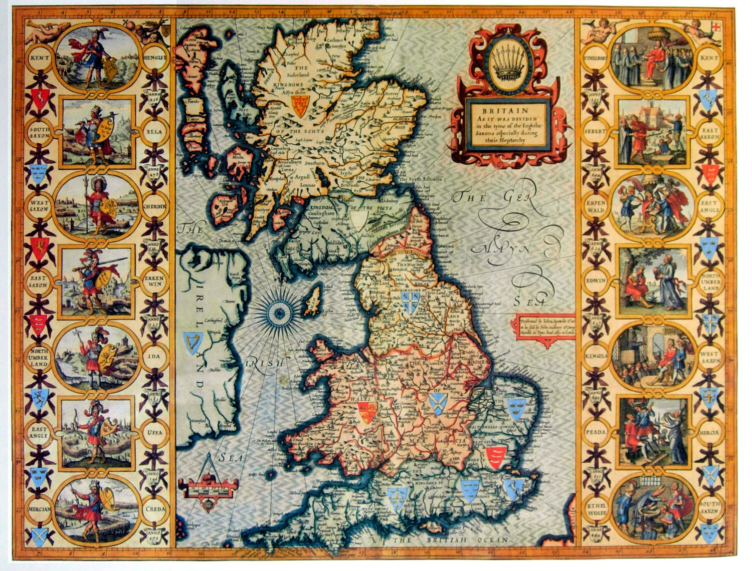 Map of England Dated 1611 - Wall Art - Etsy
