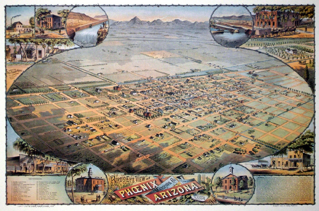 Phoenix, Arizona in 1885 - Etsy