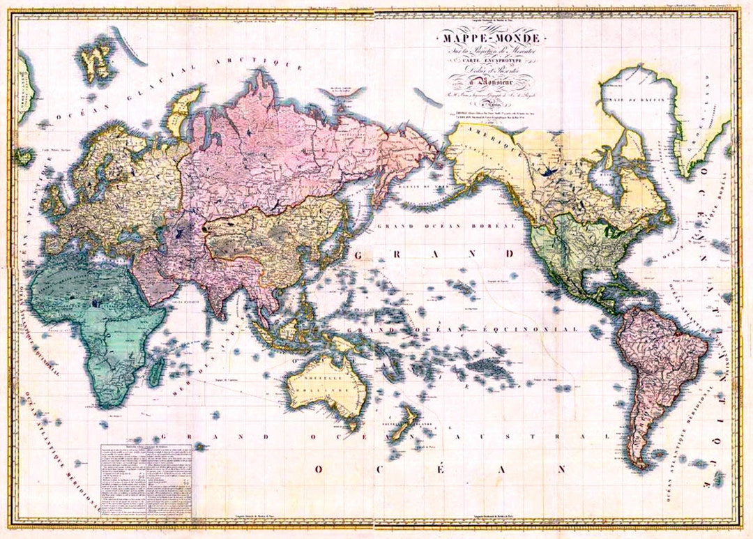 Map of the World in 1816: Facsimilie of A.H. Brue's Large Wall Map of ...
