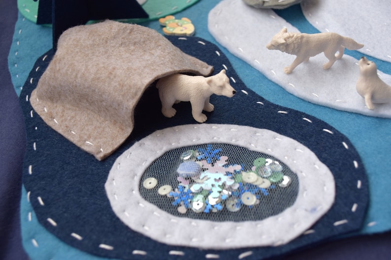 Arctic Play Mat Felt Christmas Small World Set Kids Gift Waldorf Play ...