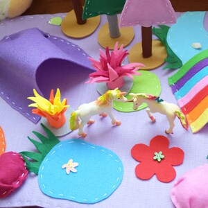 Unicorn Felt Play Mat Montessori Playscape Fairy Land Story Telling ...