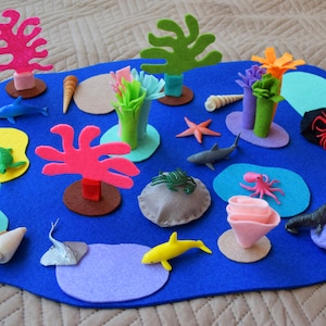 Ocean Play Mat Sea Coral Reef Kids Playscape Toy Felt Preschool ...