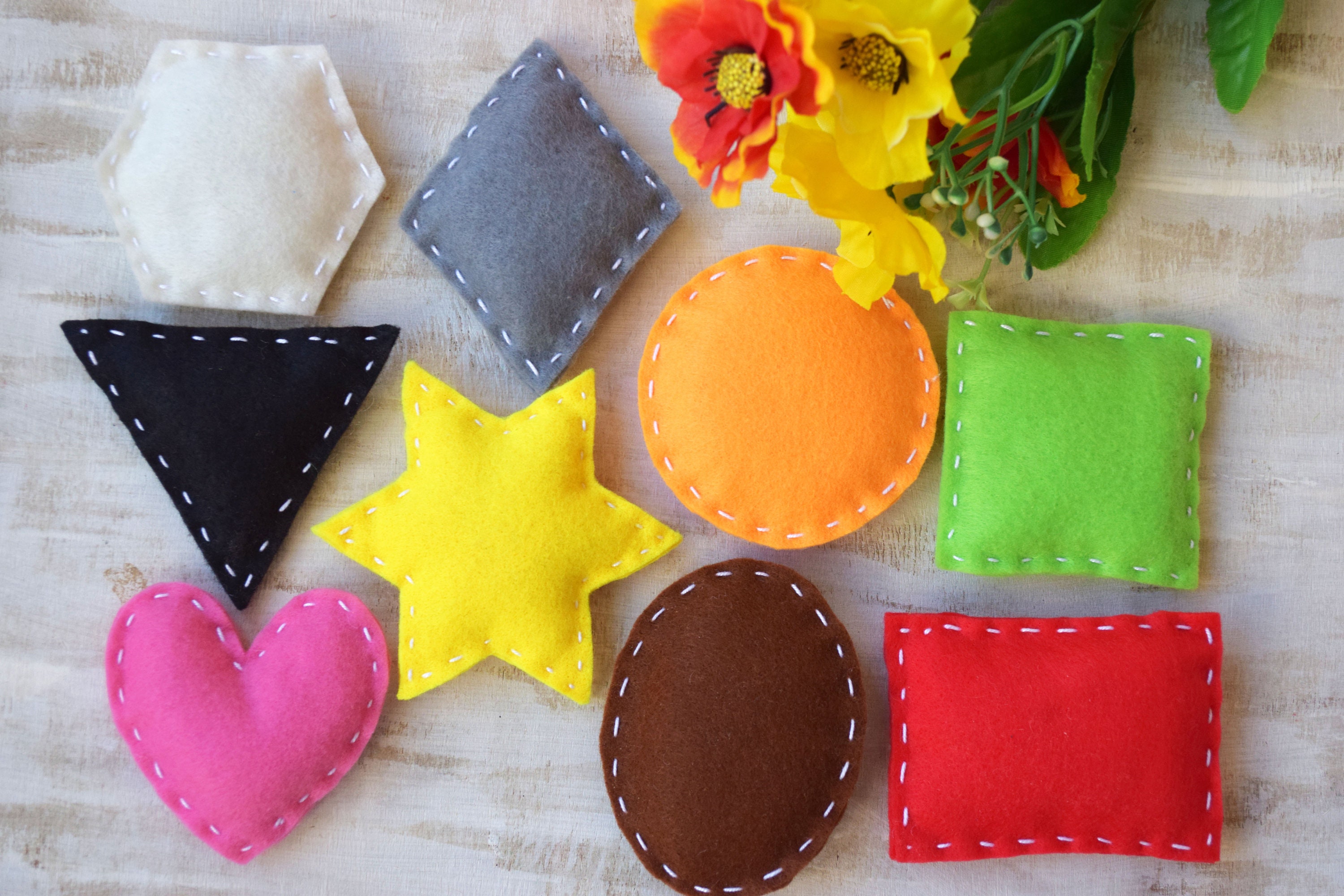 Felt Shapes Learning Geometric Toys Educational Toy Stuffed Shapes ...