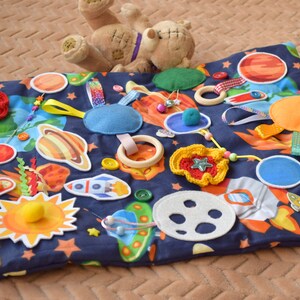 Galaxy Play Mat Sensory Blanket Quite Book Fidget Toy Baby Activity ...