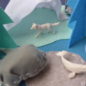 Arctic Play Mat Christmas Small World Set Kids Gift Felt Waldorf Play ...