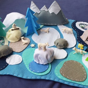 Arctic Play Mat Christmas Small World Set Kids Gift Felt Waldorf Play ...