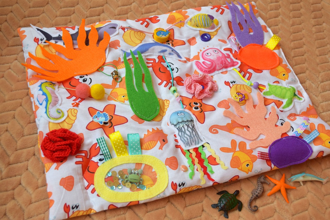 Ocean Play Mat Sensory Blanket Quite Book Fidget Toy Baby Activity ...