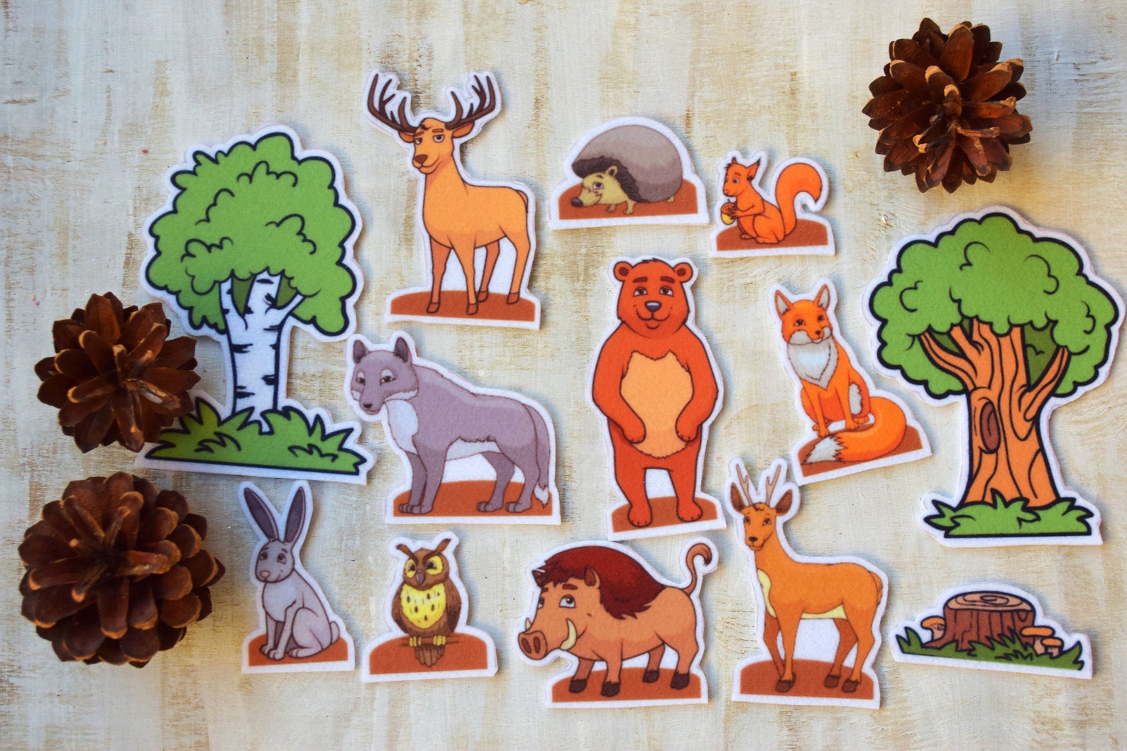 Felt Board Story Set 13 Pieces Forest Animals Storytelling Activity ...