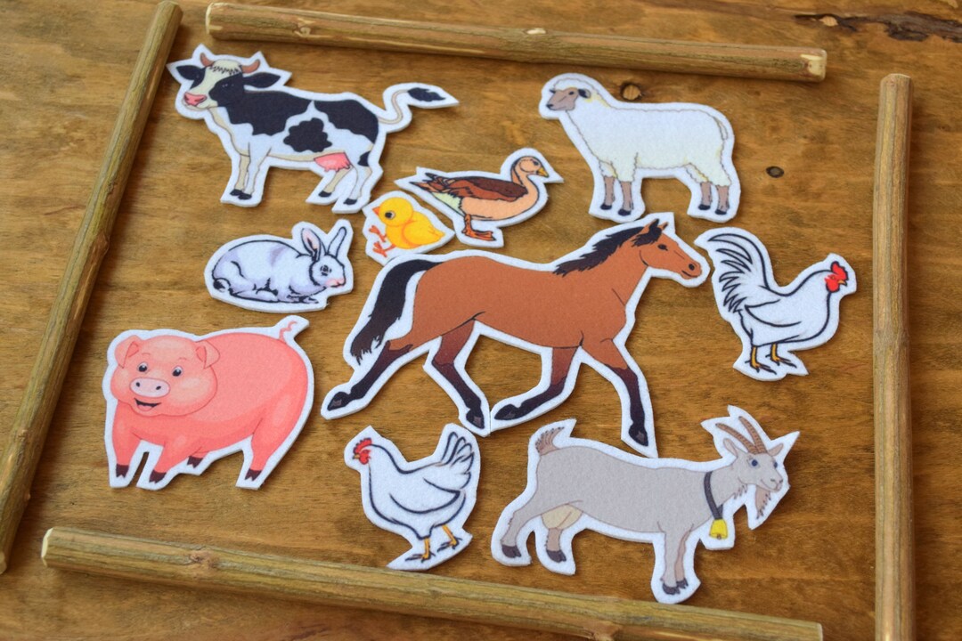 Farm Animals Board Set 10 Felt Story Pieces Storytelling Activity Baby ...