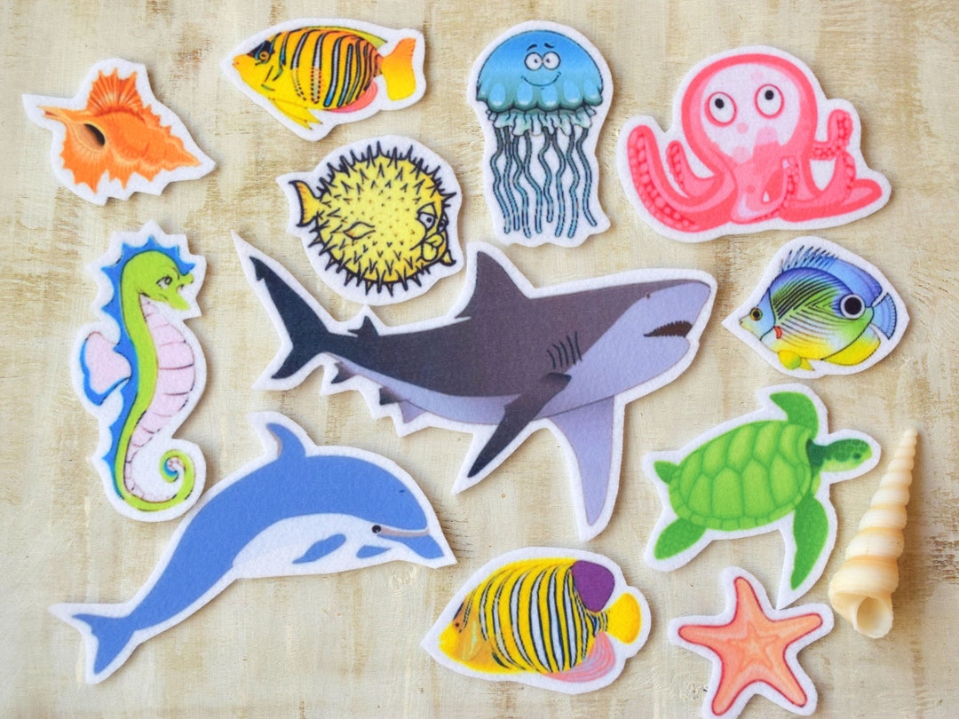 Felt Board Set Sea Animal Board Story Flannel Creative Play Teacher ...