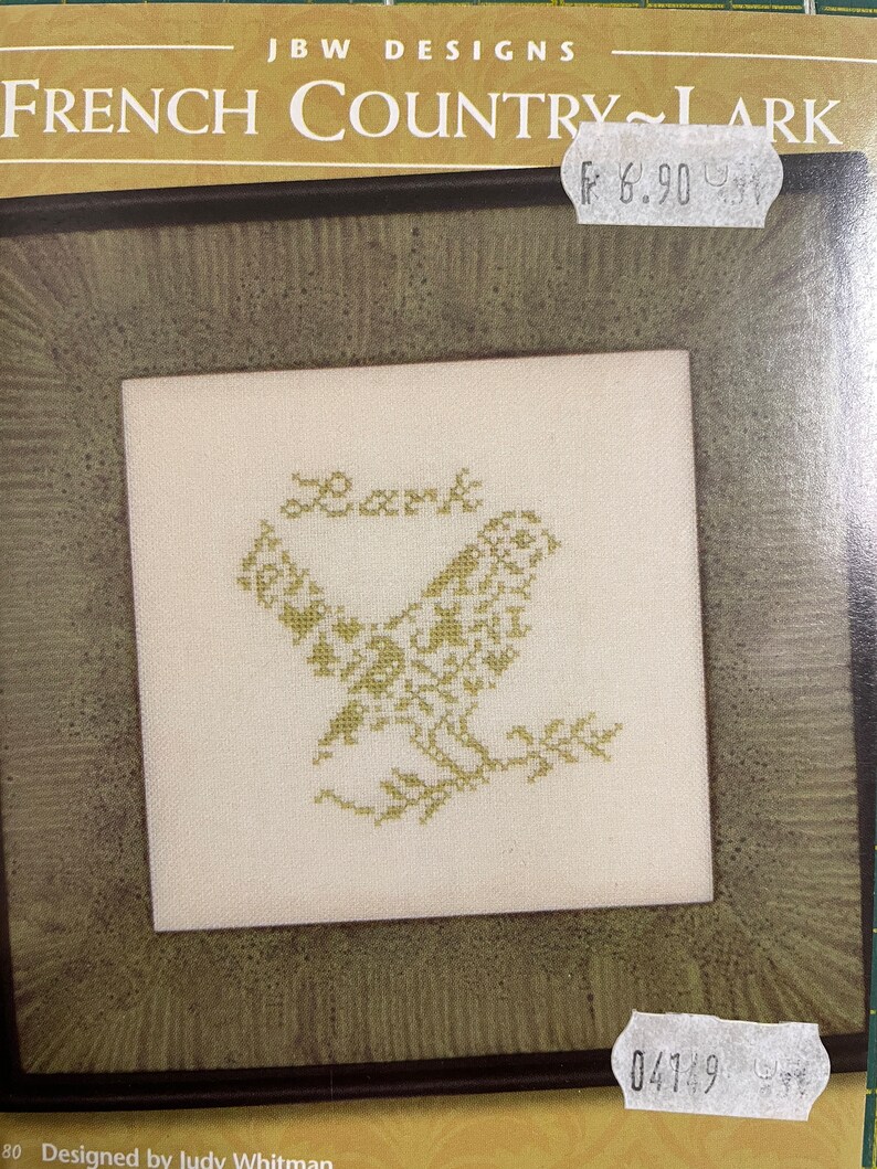 Cross Stitch Pattern Jbw Designs French Country Lark - Etsy