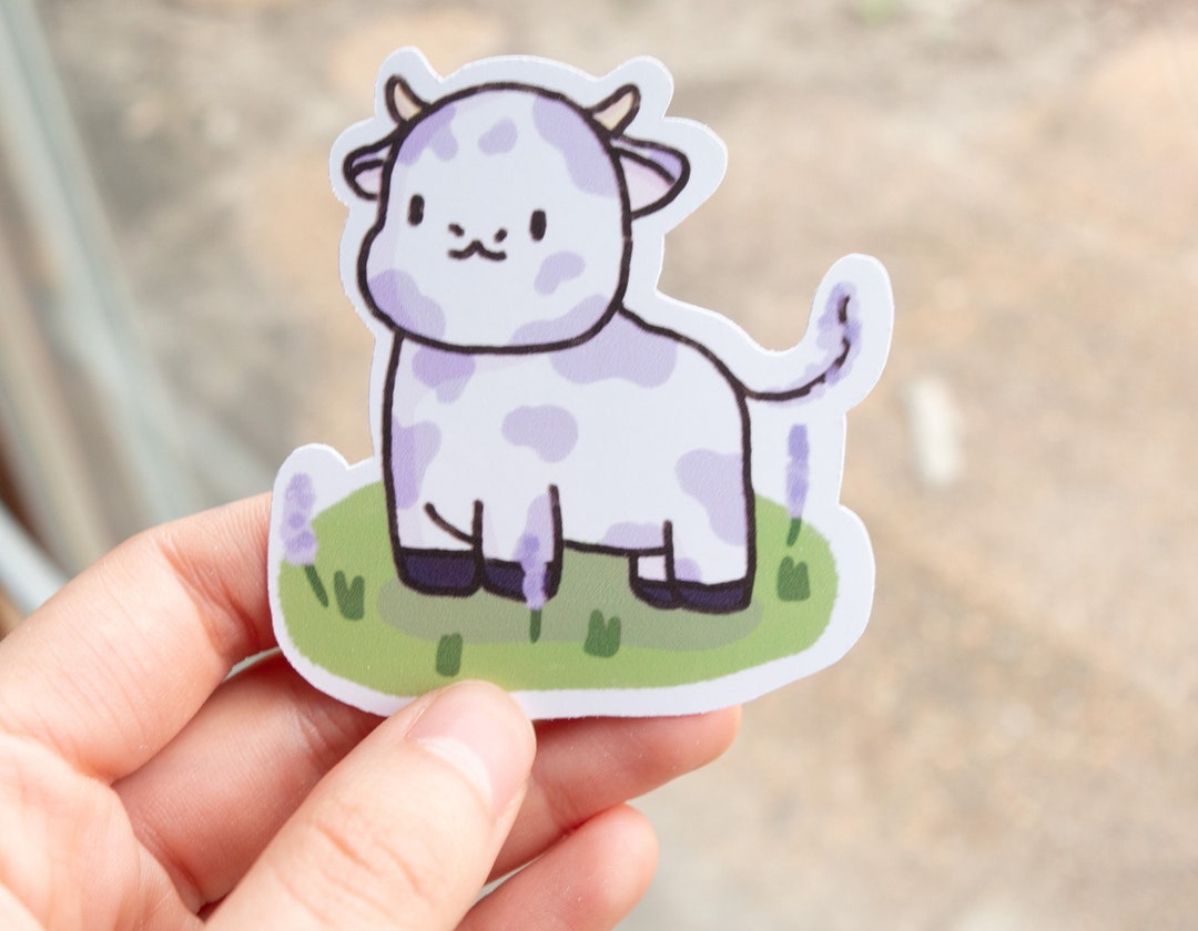 Cute Cow Sticker, Kawaii Cow Sticker, Cute Stickers, Kawaii Laptop ...