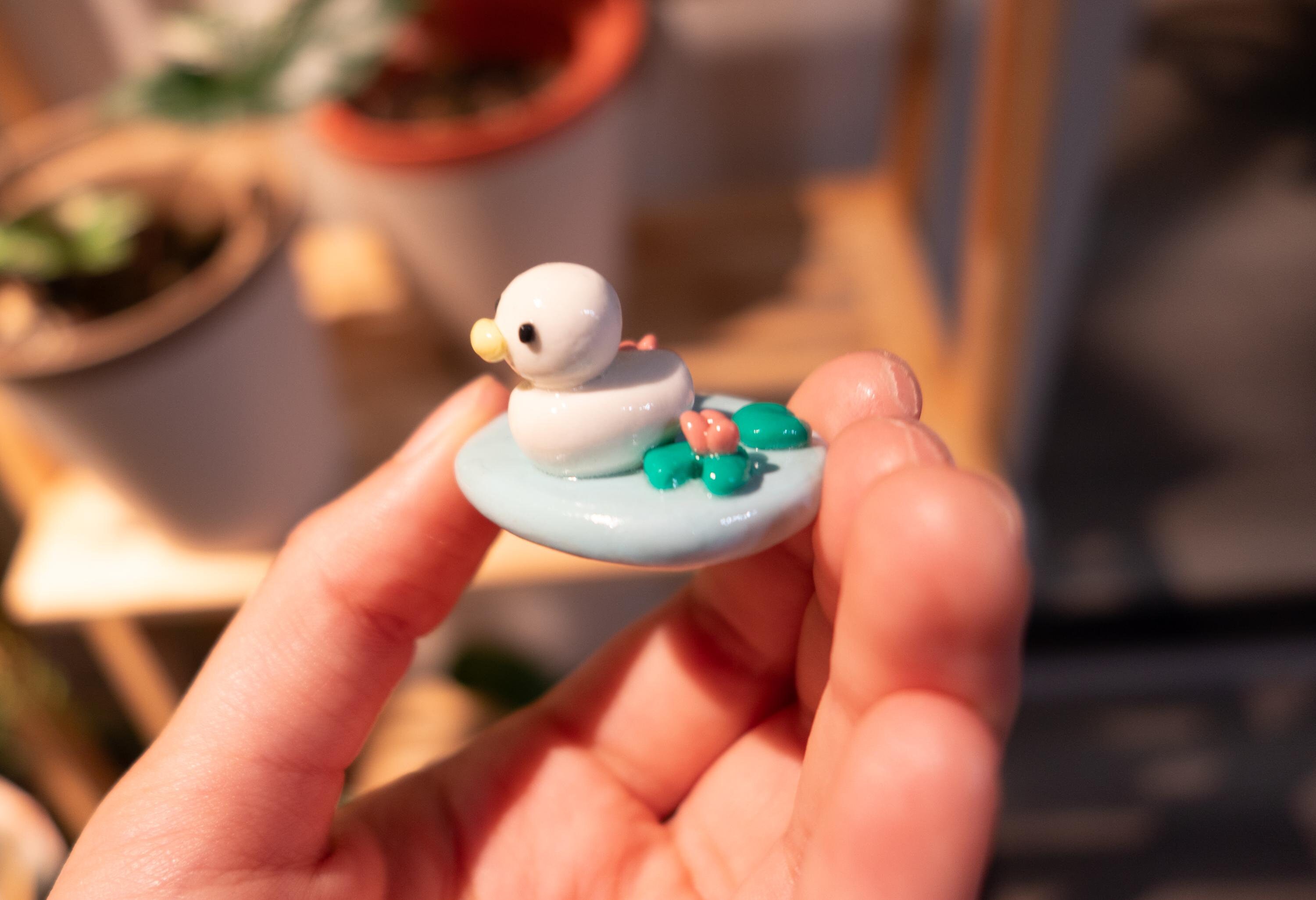 Kawaii Desk Friends, Office Figurines, Polymer Clay Duck, Kawaii Duck, Duck Figurine, Unique ...