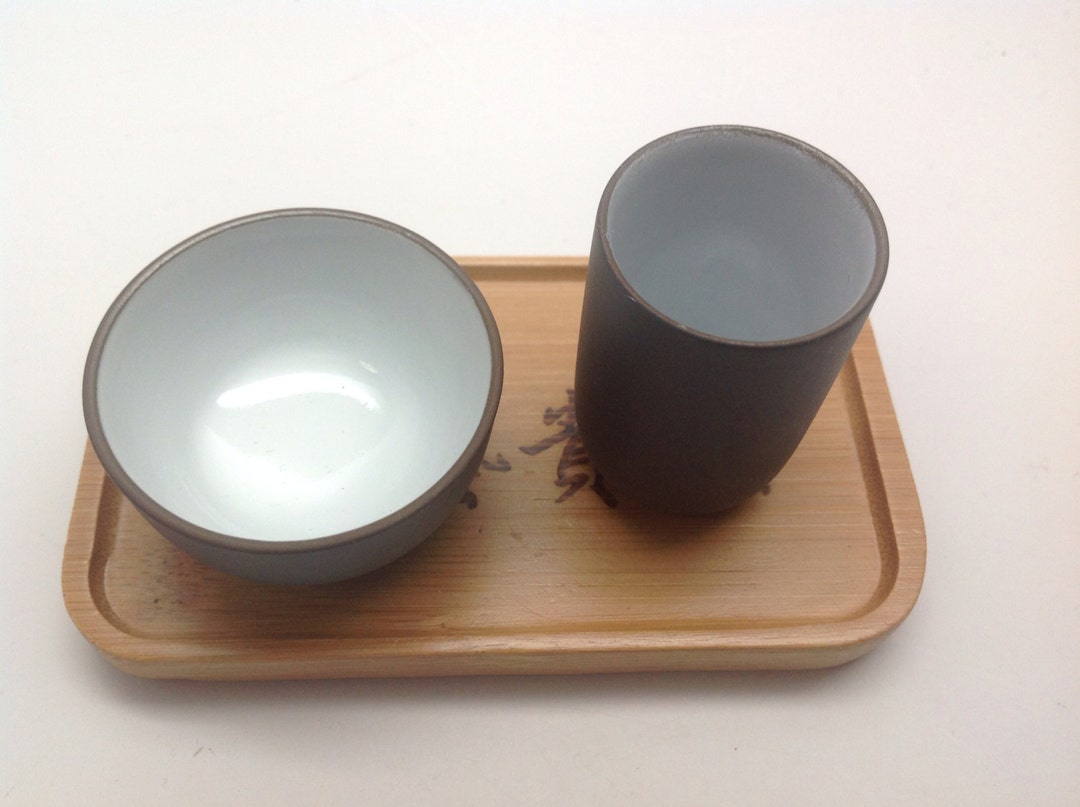 Chinese Tea Tasting Cup With Bamboo Coaster - Etsy