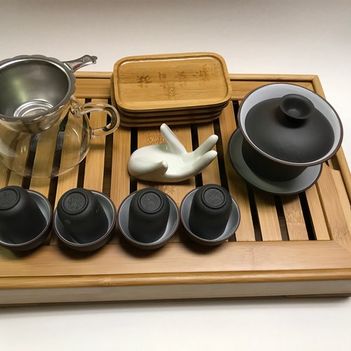 Yixing Tea Set With Large Bamboo Tea Tray 28pcs Large Set 149 - Etsy