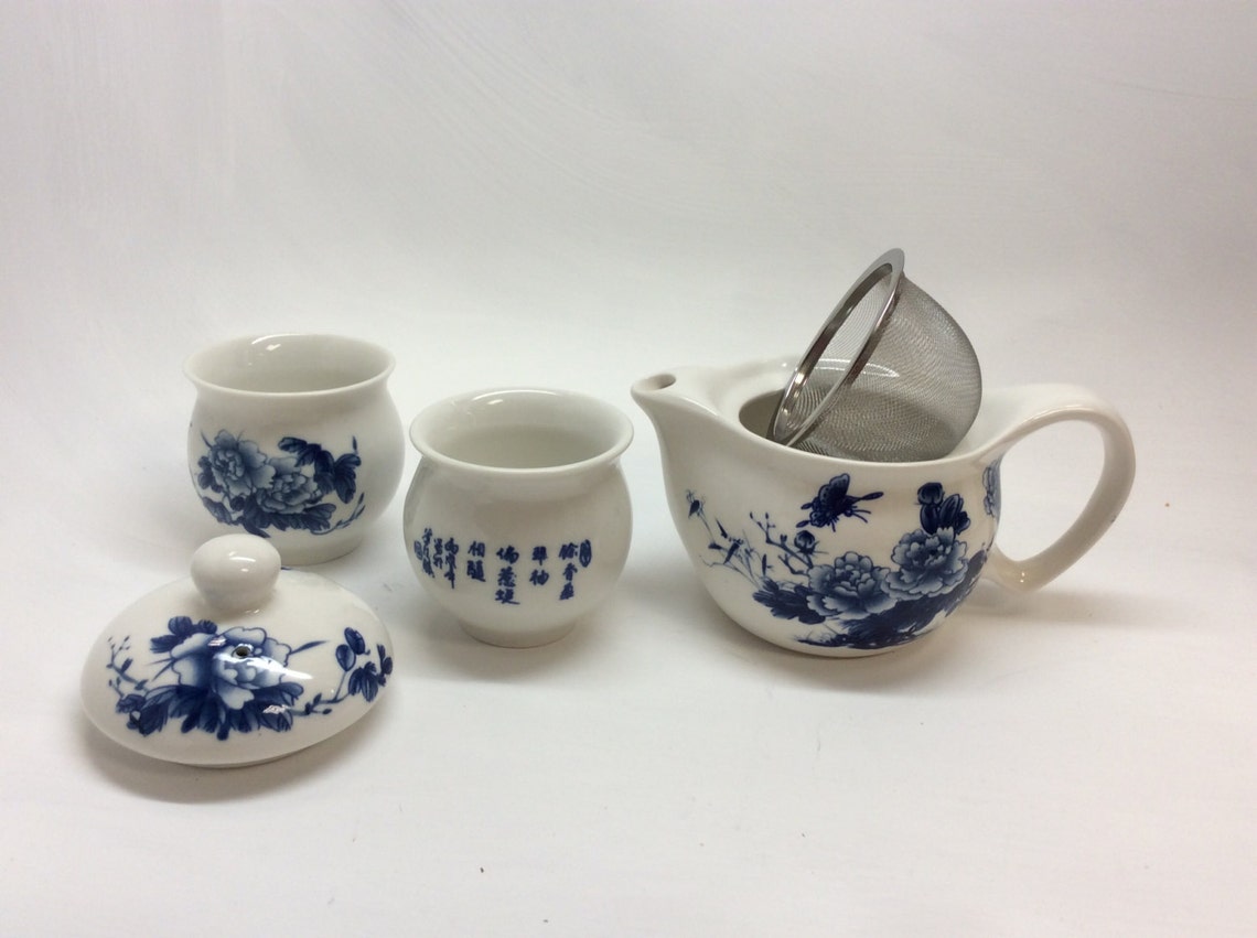 Chinese Tea Set One Pot With Two Cups so Beautiful Best | Etsy