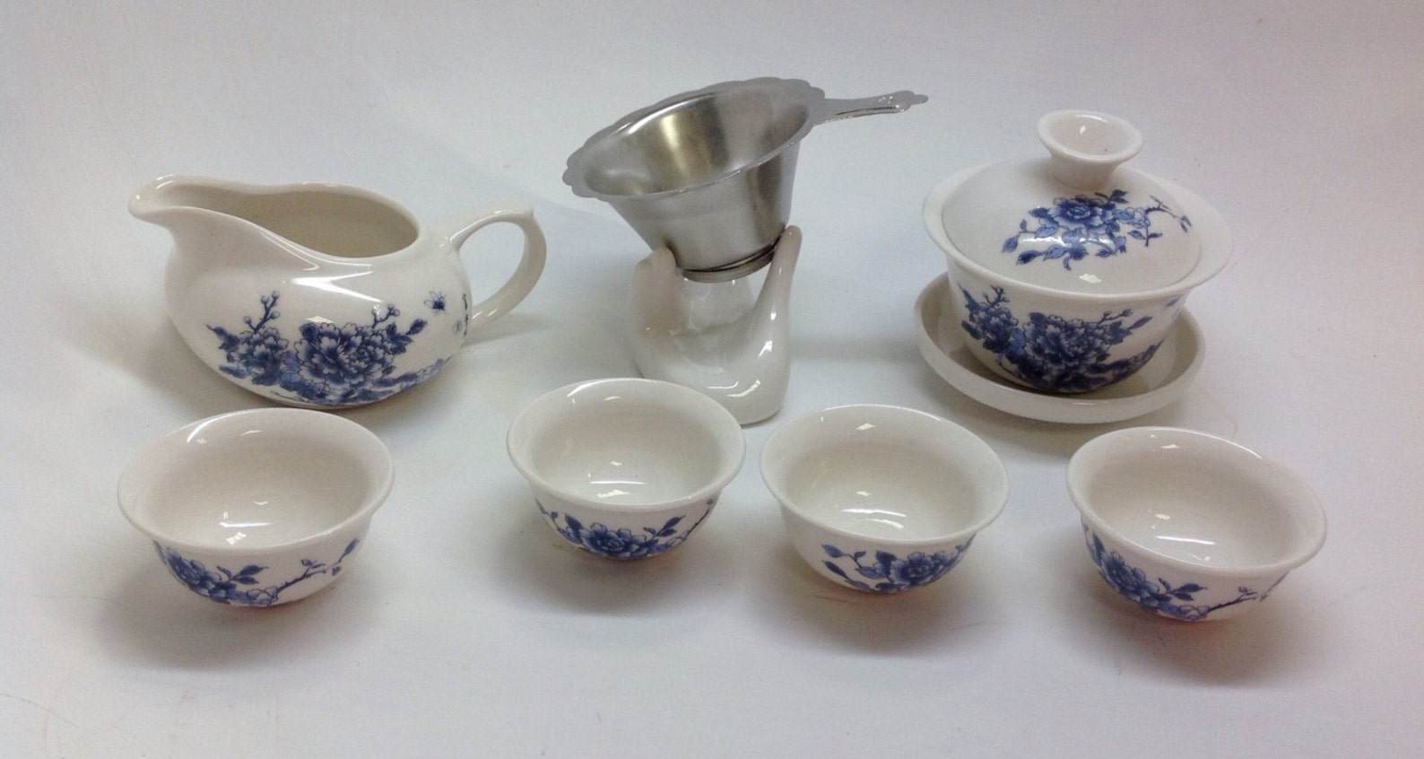 Gaiwan Blue Peony Tea Set hand Painted With a Fancy Gift Box - Etsy