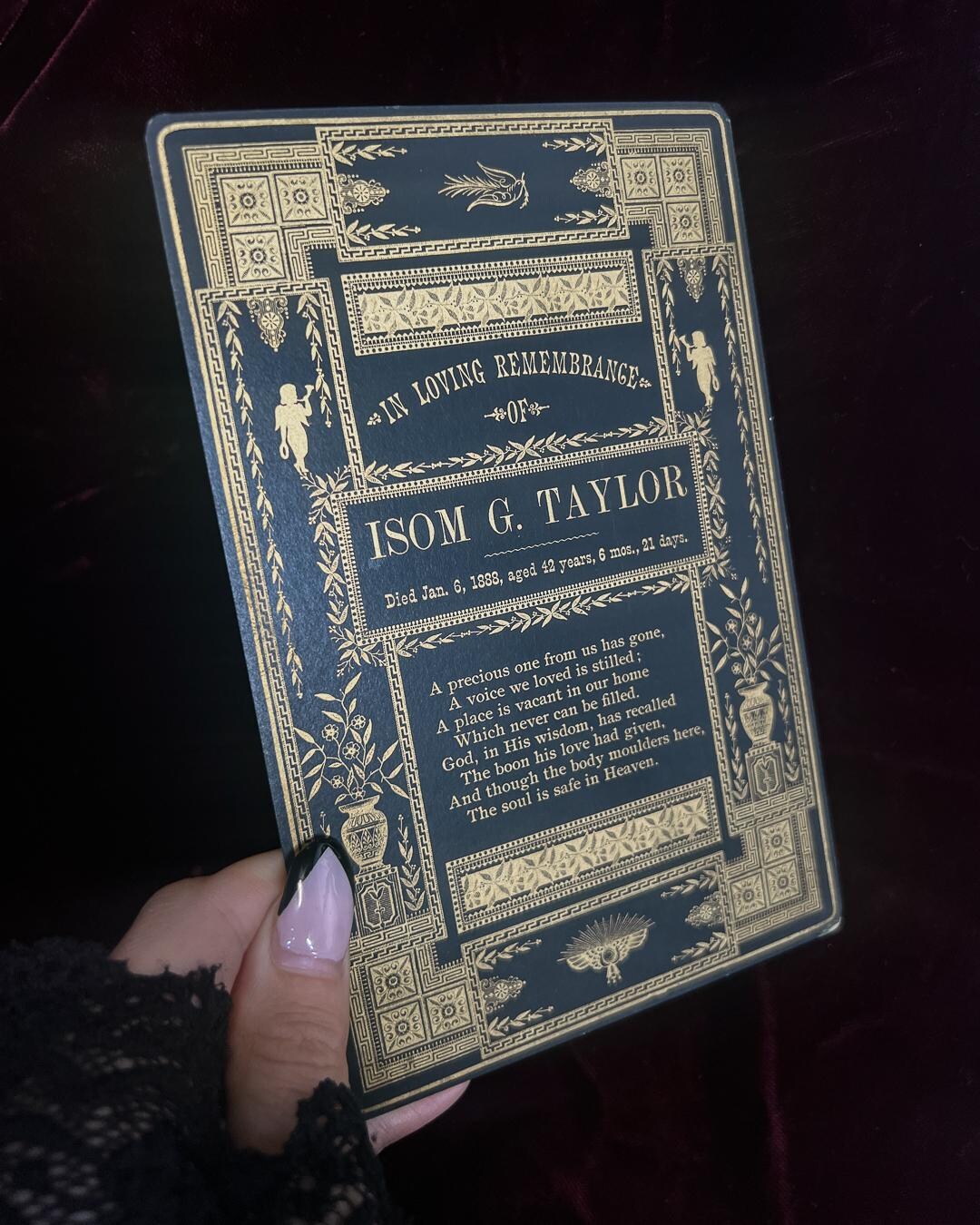 Antique Victorian Funeral Card, Greco-roman Urn, Memento Mori - Etsy