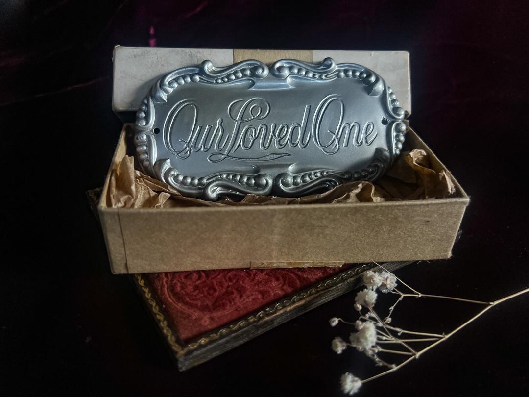 Victorian Child's Casket Plaque W/box, Our Loved One, Crane & Breed Co ...