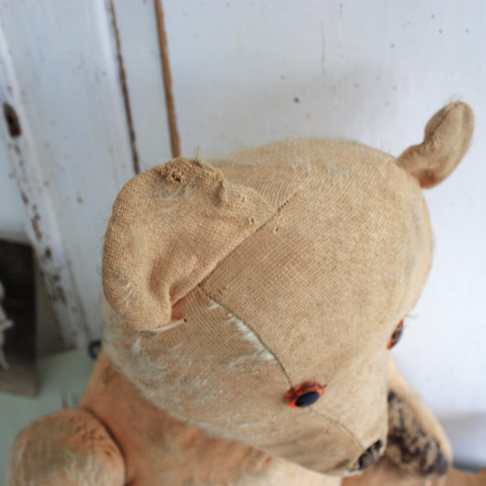 Large Old English Threadbare Teddy Bear 23" , Jointed Mohair - Etsy