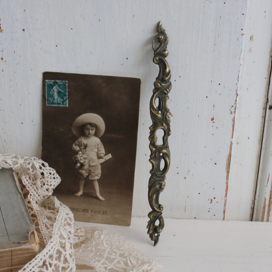Long Thin French Antique Brass Keyhole Ormolu Escutcheon, Bronze Key ...