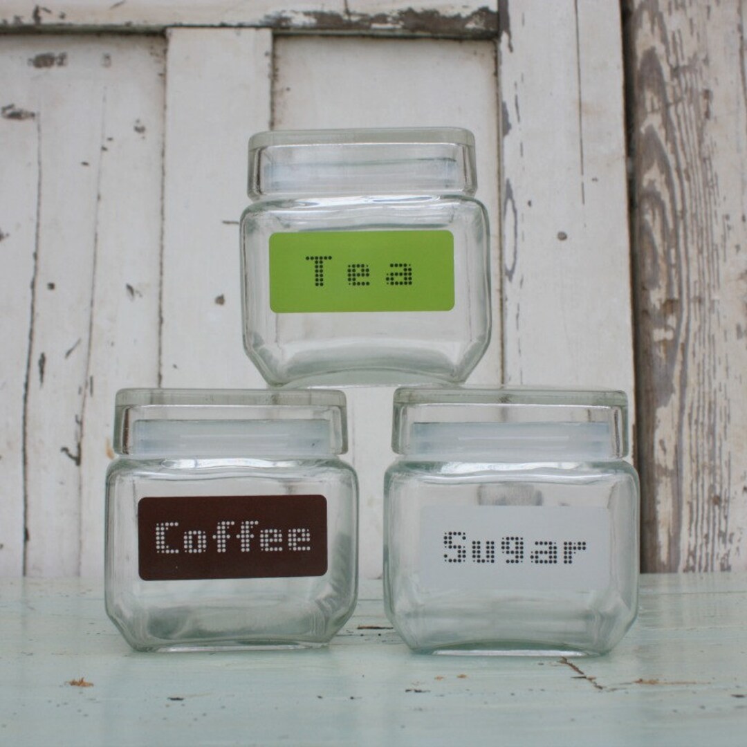 Glass Retro Cannister Set, Glass Storage Jars, Vintage Kitchen ...