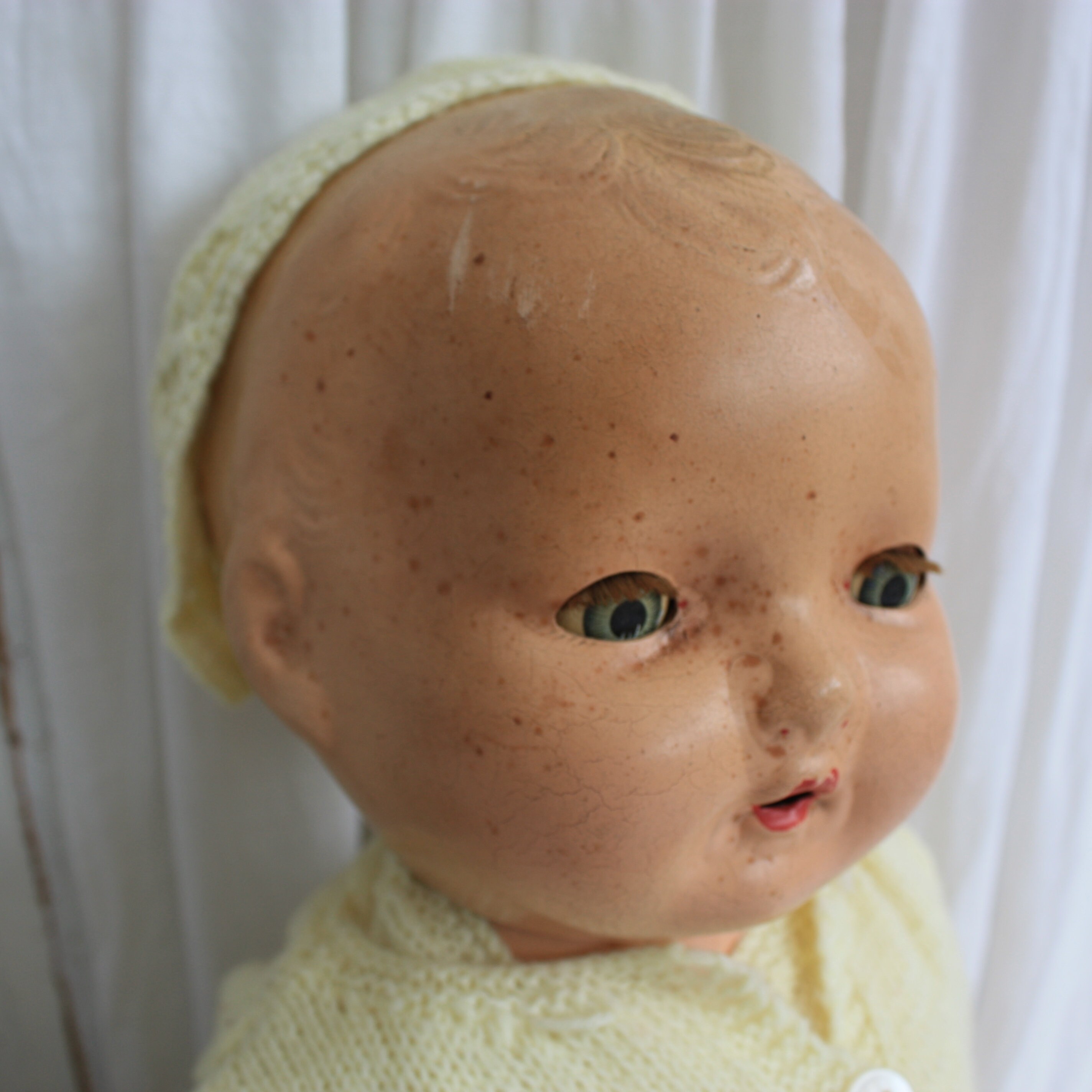 1940's 18 Composition Baby Doll with Moulded Hair | Etsy