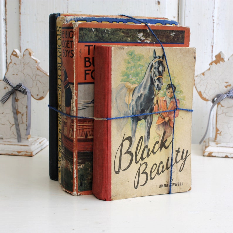 Decorative Book Stack of Four Vintage Books With Lovely - Etsy UK