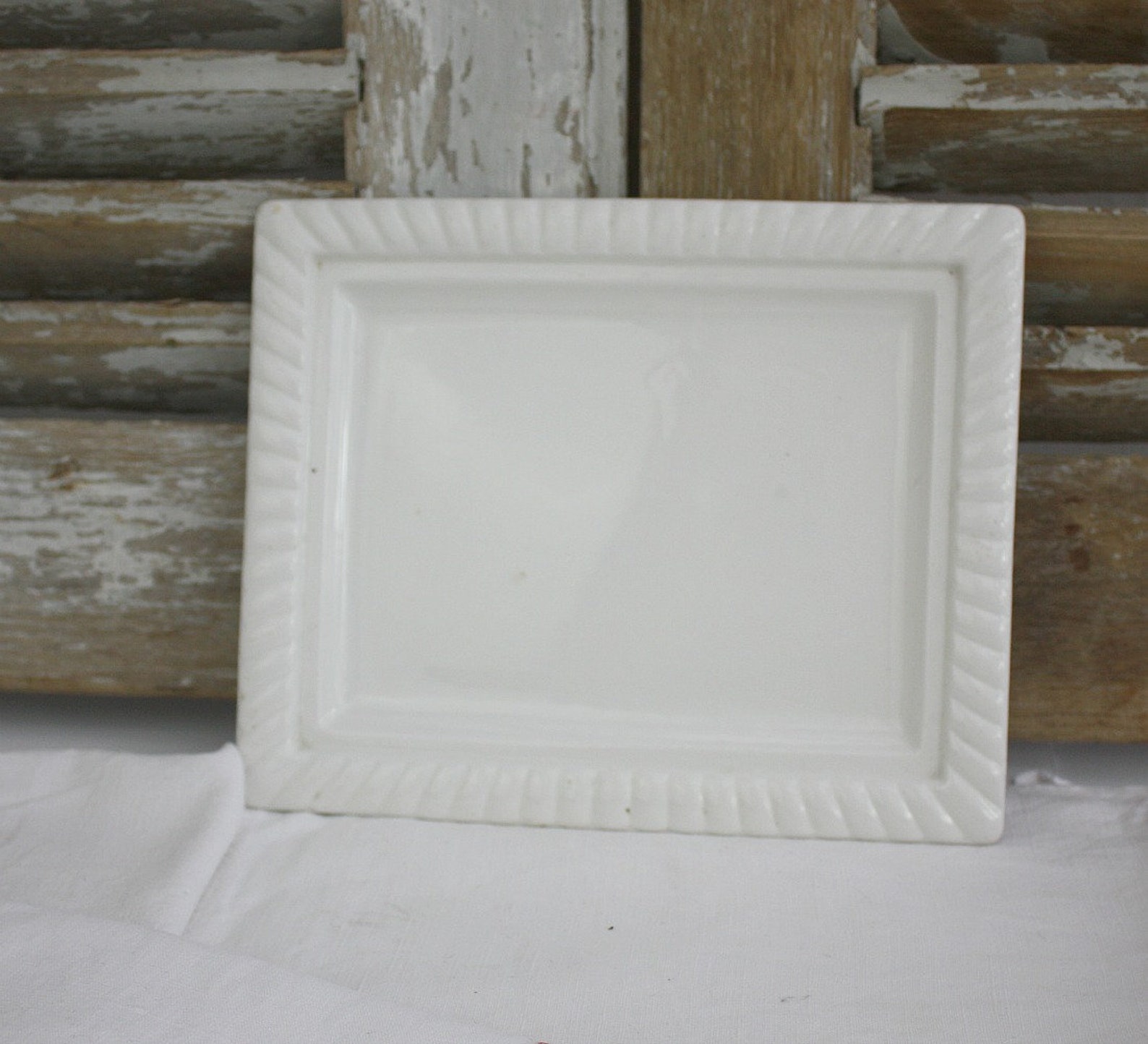 Large English White Vintage Covered Cheese Plate - Etsy