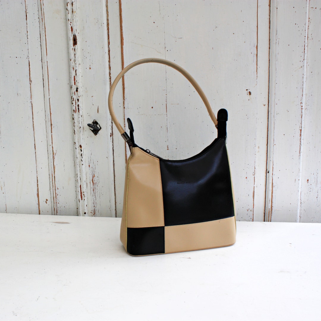 Black and Tan Leather Structured Daniela Moda Bag or Purse - Etsy