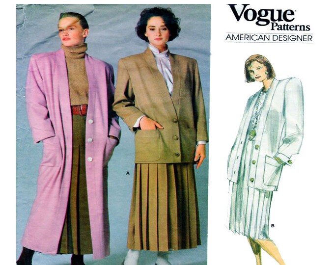 Vogue 1775, PERRY ELLIS, Women Designer Suit, Sewing Pattern, Long ...