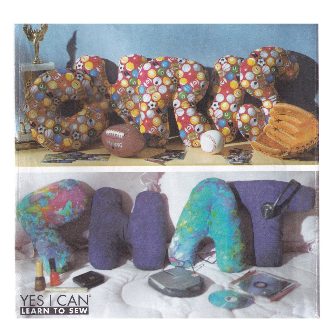 Simplicity 8703 Craft Sewing Pattern 13 Soft Stuffed Letters Beginner's ...