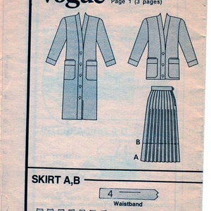 Vogue 1775, PERRY ELLIS, Women Designer Suit, Sewing Pattern, Long ...