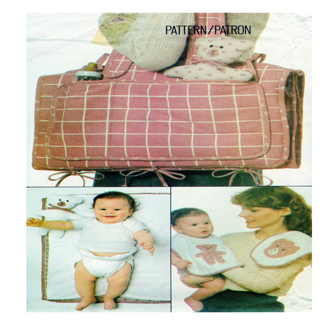 Vogue 8289, Baby Diaper Bag Pattern, Baby Bib Sewing Pattern, Baby Bib ...
