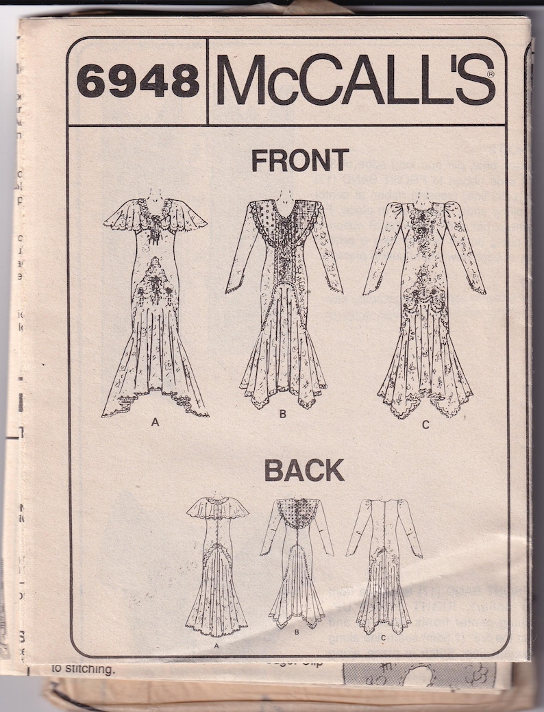 Mccalls 6948, ALICYN Pattern, Wedding Dress, Bridal Gown, Women Sewing ...