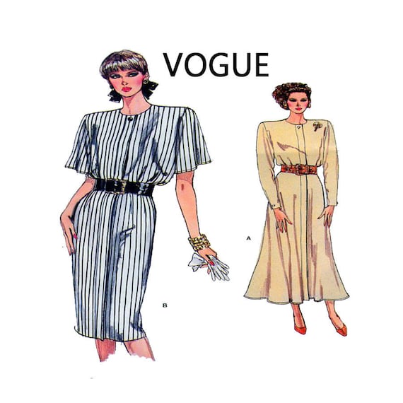 Sewing & Needlecraft Vintage 80s Vogue pattern 9830 Misses Dress Very ...