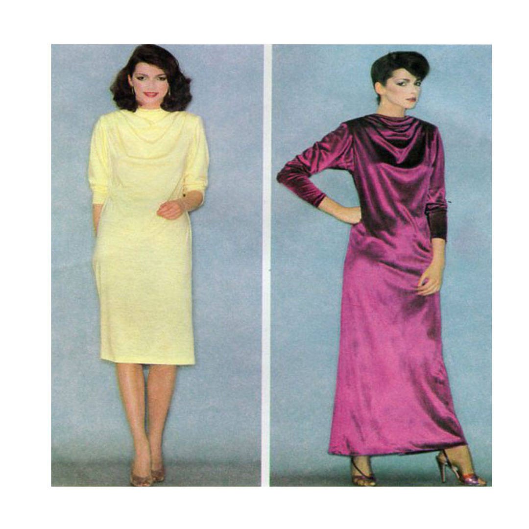 Mccalls 6816, Women, Long Sleeve Dress / Gown, Drape Neckline, 70s ...
