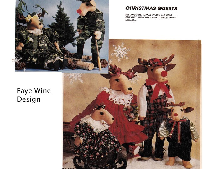 Mccalls 4532, Faye Wine Reindeer Family Soft Stuffed Toy Sewing Pattern ...