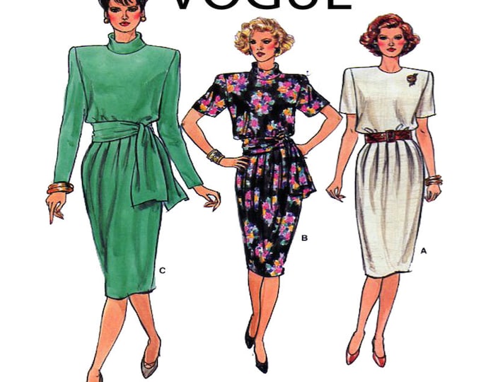 Vogue 9281, Women Dress, Sewing Pattern, Tunic Top, Boat Neckline ...