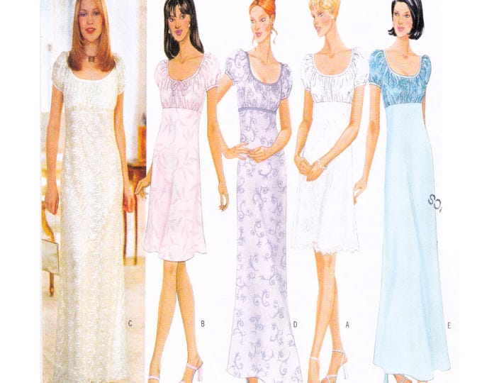 90s Peasant Style Dress Butterick 5939 Size 12-14-16-18 Sewing Pattern ...