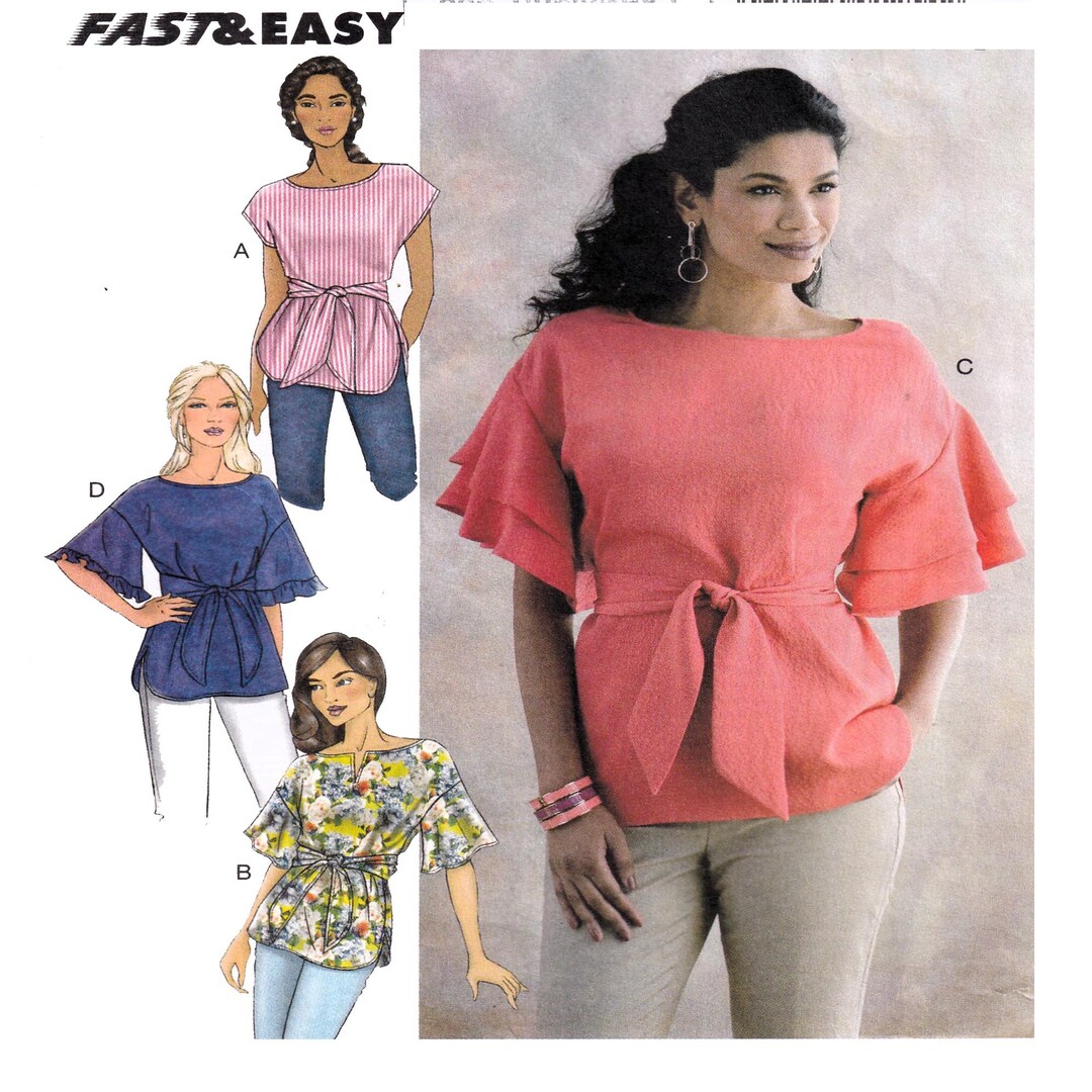 Butterick 6685, Women Sewing Pattern, Boat Neckline, Pullover Tunic Top ...