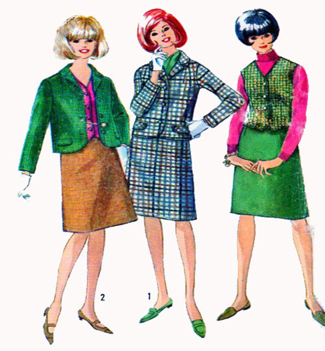 60s Vintage Women Suit Sewing Pattern Simplicity 6124 - Etsy