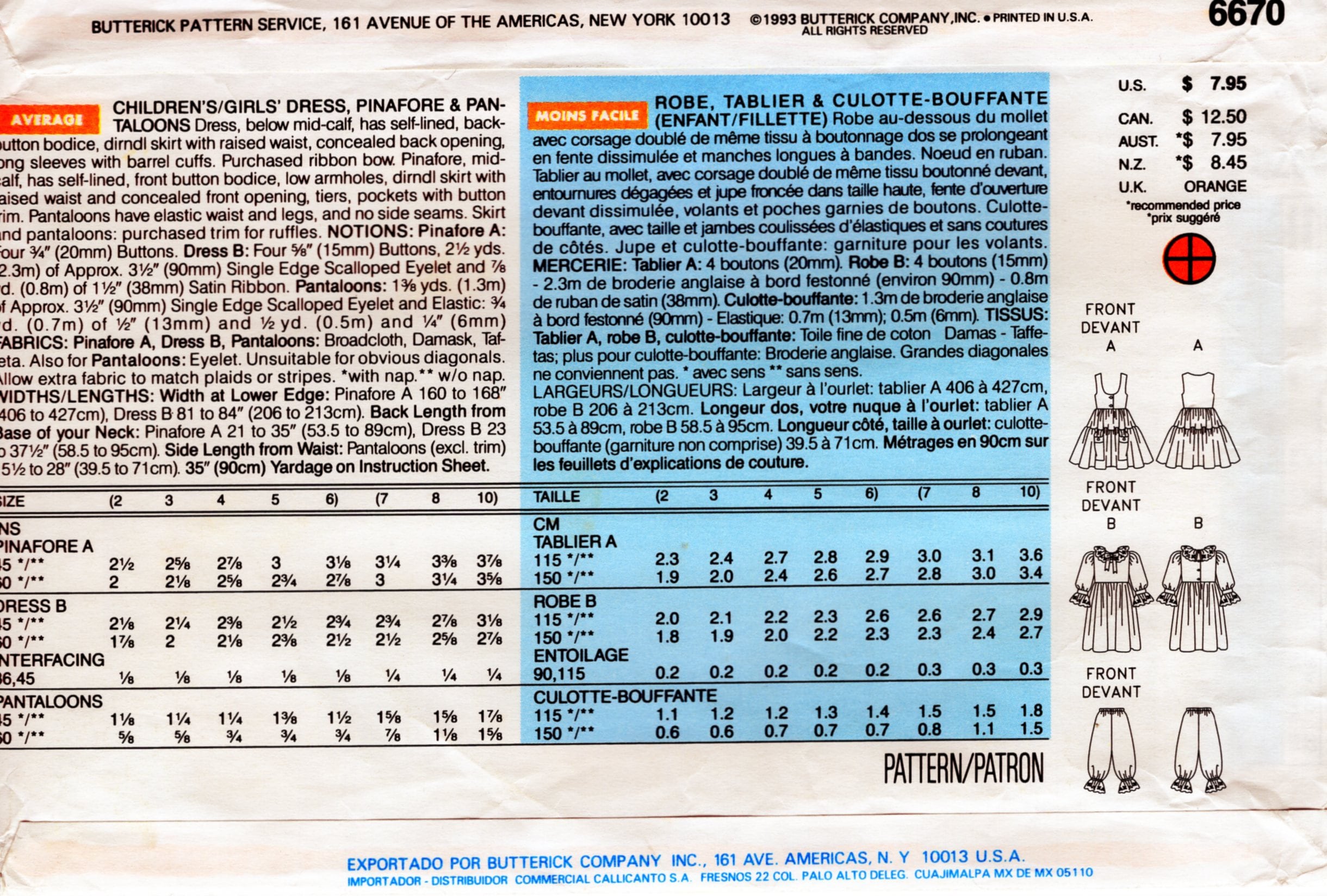 Butterick 6670, Little Girl Holly Hobby Style Dress, Designer Diane ...